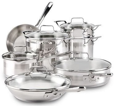Emeril All Clad 12pc Stainless Steel Cookware Set + Bonus Grill Pan ...
