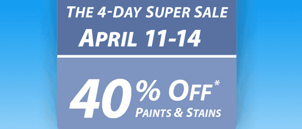 Sherwin Williams 4 Day Sale | 40% off Paints & Stains + $10 off $50 ...