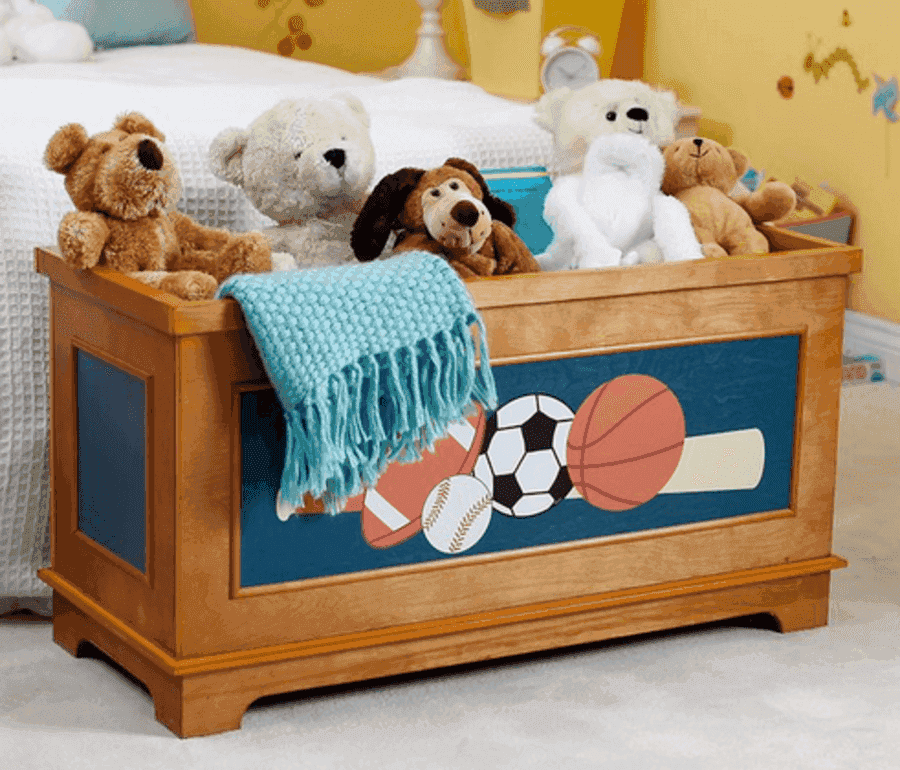 Hayneedle: Classic Playtime Varsity Sports Toy Box - Pecan just $66 ...
