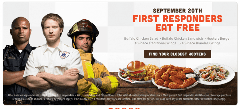 First Responders Eat FREE at Hooters | The CentsAble Shoppin