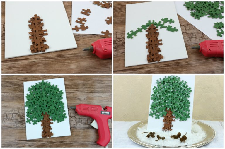 DIY Winter Spruce Puzzle Craft | The CentsAble Shoppin