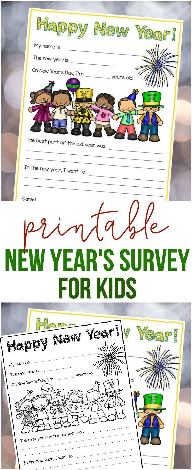 New Year's Eve Survey for Kids | The CentsAble Shoppin