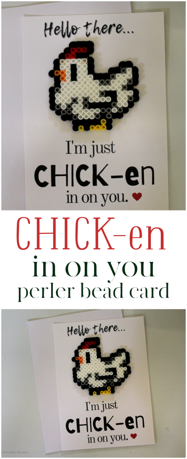 Chicken Perler Bead Card | The CentsAble Shoppin