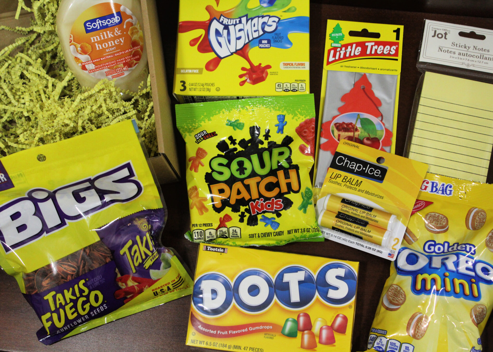 Box of Sunshine Yellow Care Package Ideas | The CentsAble Shoppin
